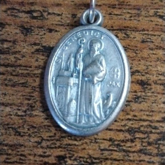 Source Unknown | Jewelry | Vtg Catholic Saint Benedict Pax Virgin Mary ...